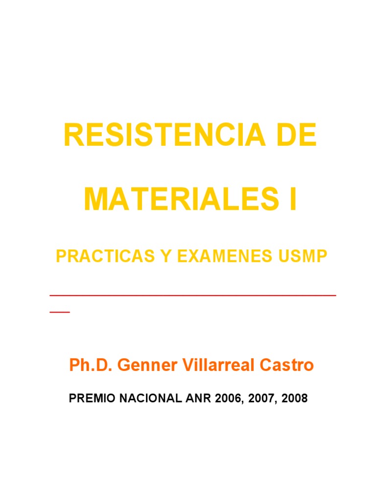 Resistencia de Materiales I (Prácticas y Exámenes USMP) | PDF | Resistencia de materiales | Hormigón