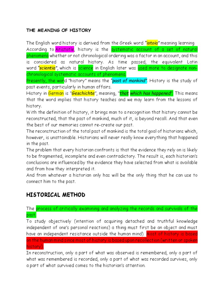 The Meaning of History: Historical Method | PDF | Primary Sources ...