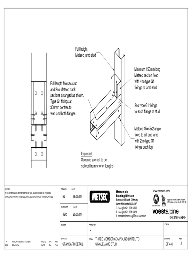 Metsec Framing Detail sf431 PDF | PDF