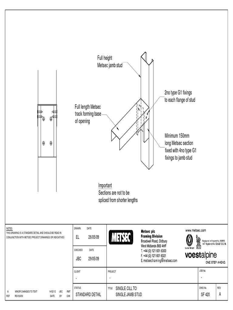 Metsec Framing Detail sf420 PDF | PDF