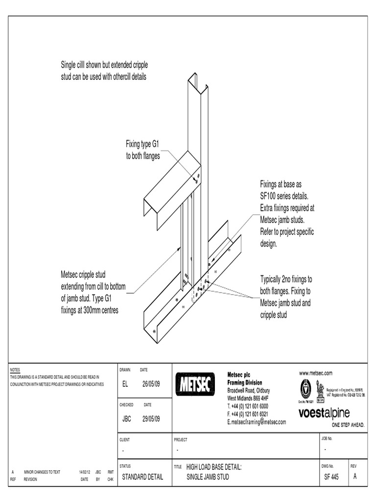 Metsec Framing Detail sf445 PDF | PDF