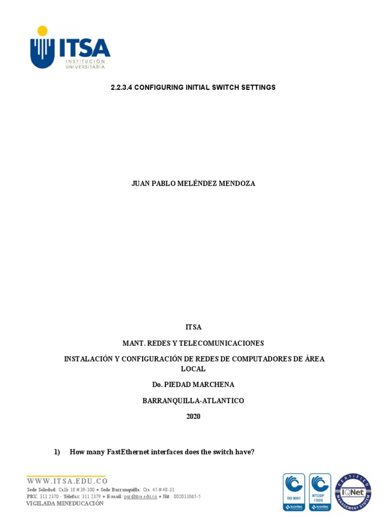 2.2.3.4 Configuring Initial Switch Settings | PDF | Telecommunications ...