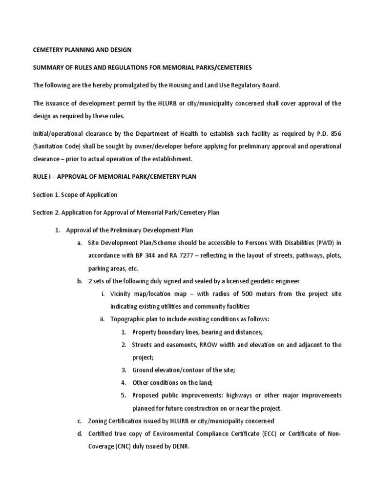 Cemetery Planning and Design Standards | PDF | Public Toilet | Cremation