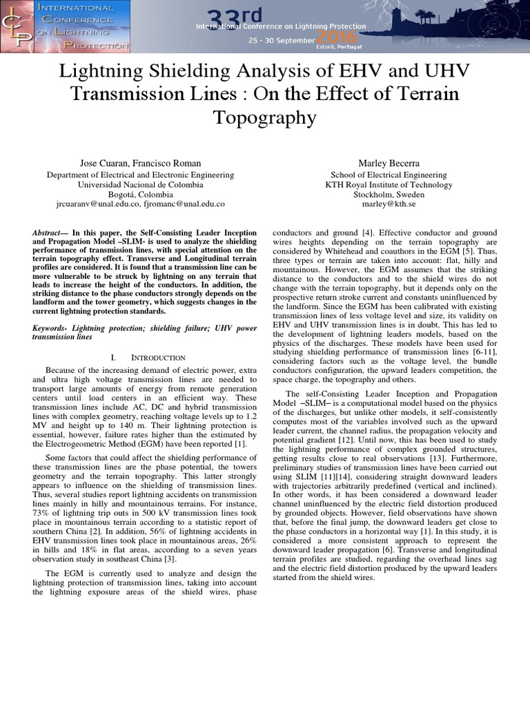 Lightning Shielding Analysis of EHV and UHV Transmission Lines: On The ...