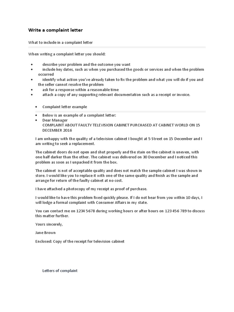 Guidelines for Drafting an Effective Letter of Complaint to an Attorney ...