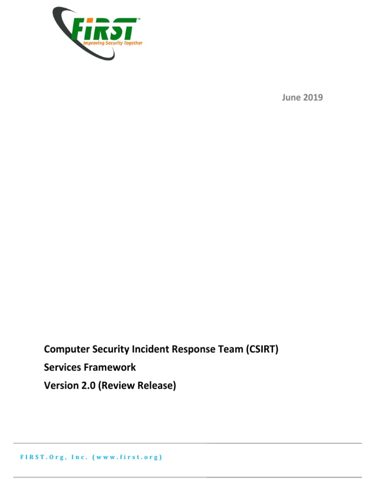 FIRST CSIRT Services Framework v2.0 | PDF | Information Security | Vulnerability (Computing)