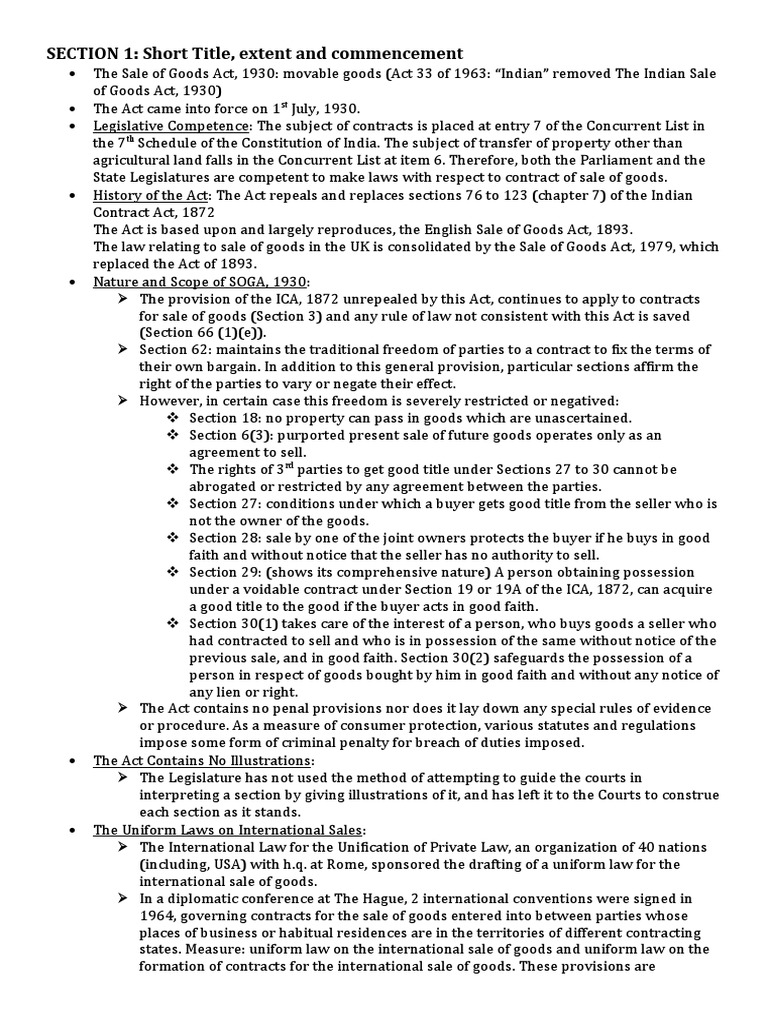 SECTION 1: Short Title, Extent and Commencement | Download Free PDF ...