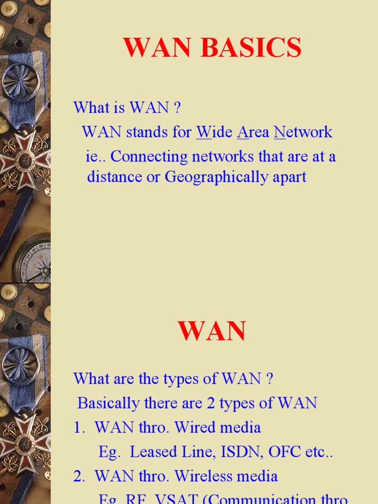 Wan Basics | PDF | Wide Area Network | Computer Network