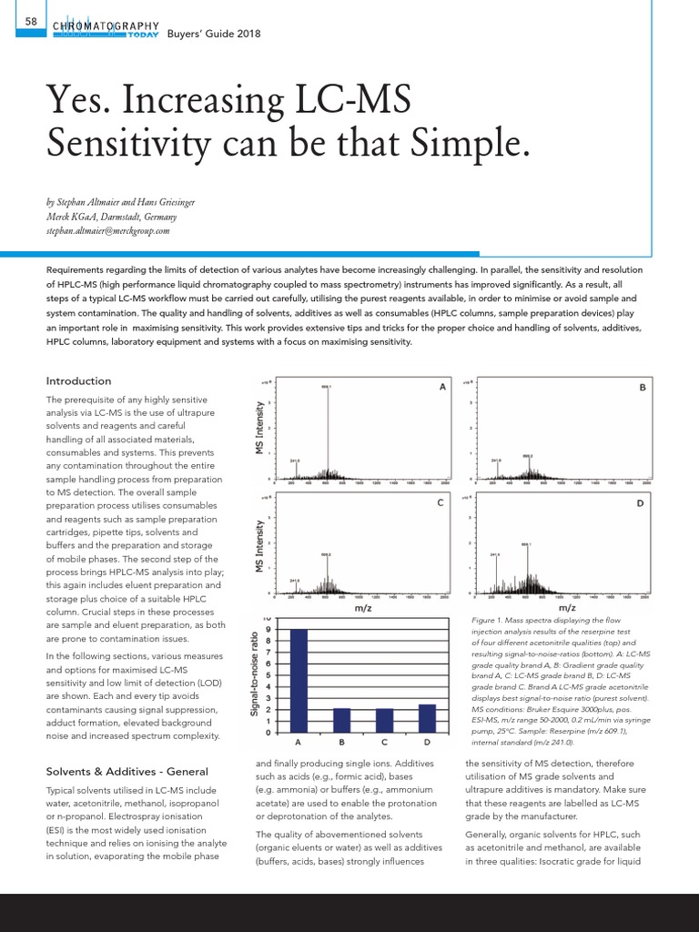 Yes. Increasing LC-MS Sensitivity Can Be That Simple | PDF | Liquid ...