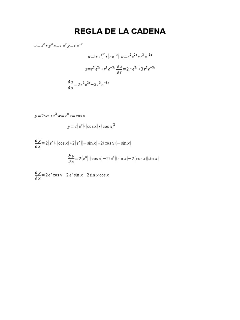Ejemplo Regla de La Cadena | PDF
