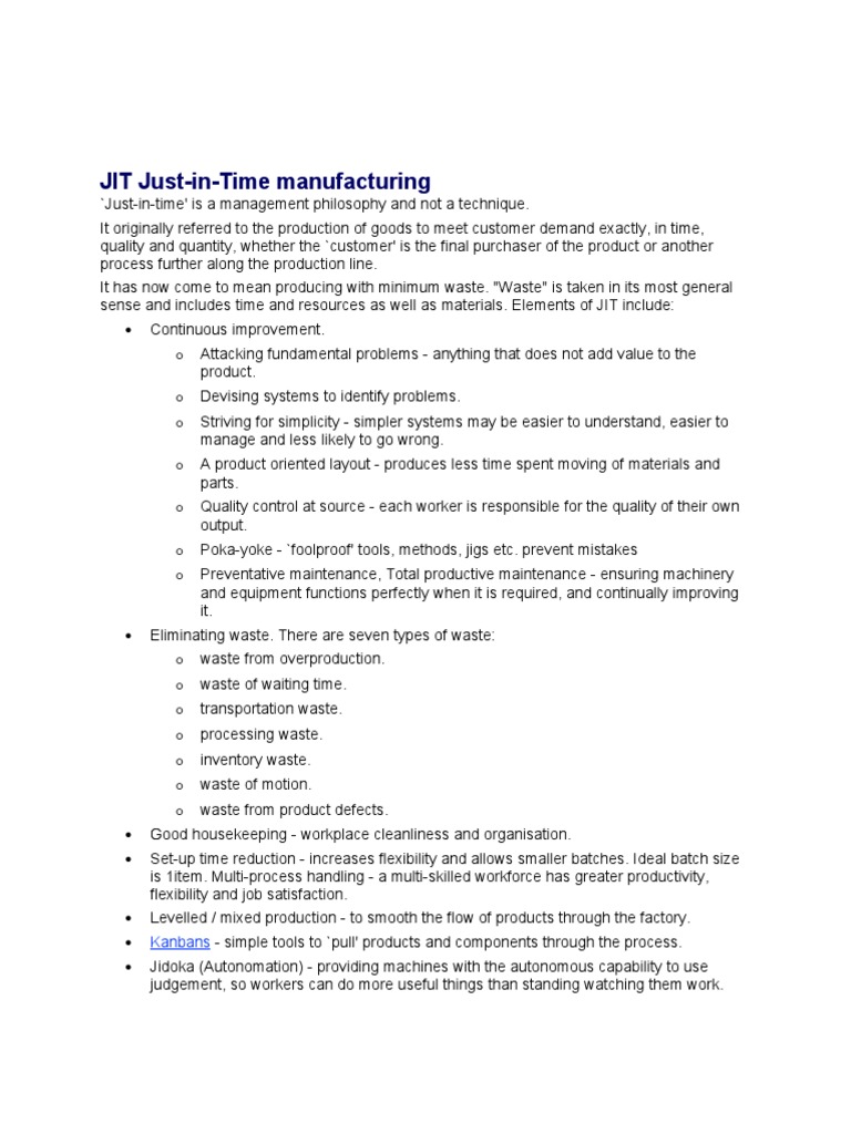 JIT Just | PDF | Japan | Supply Chain Management