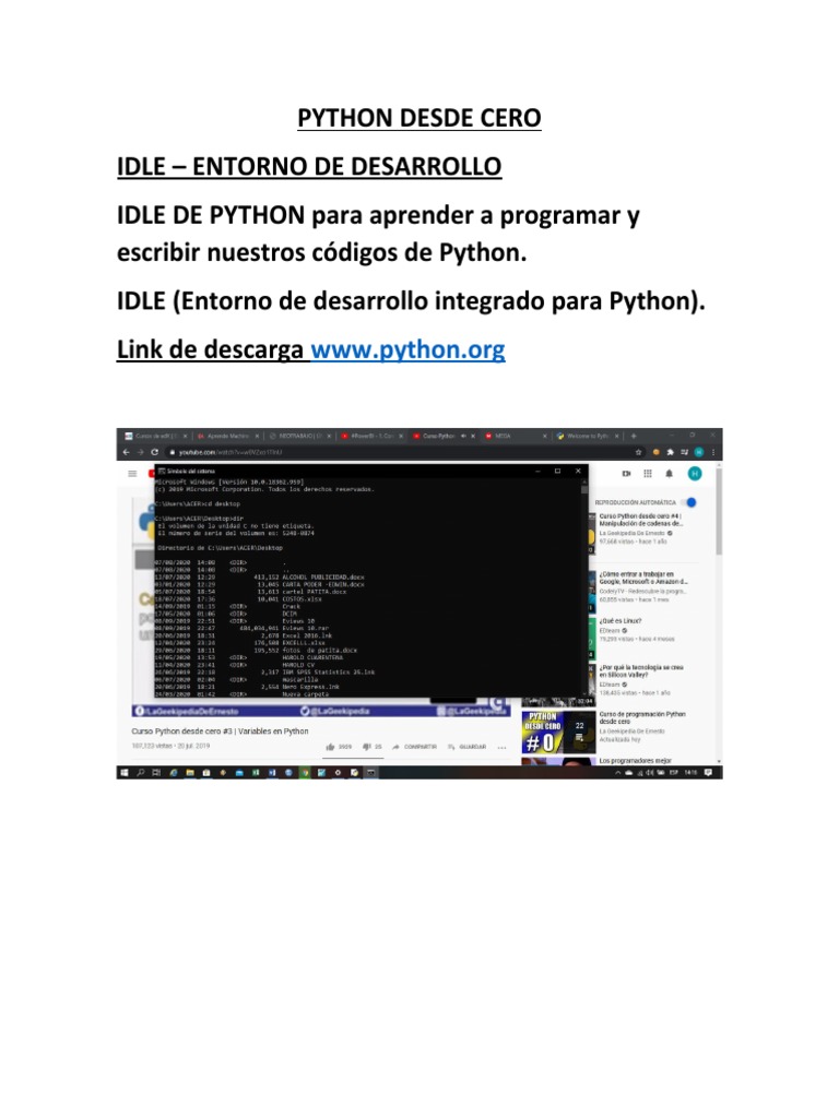 Python Desde Cero | PDF | Cadena (informática) | Variable (informática)