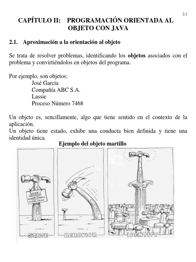 Capitulo2POOEnJava PDF | PDF | Objeto (informática) | Método (programación de computadora)
