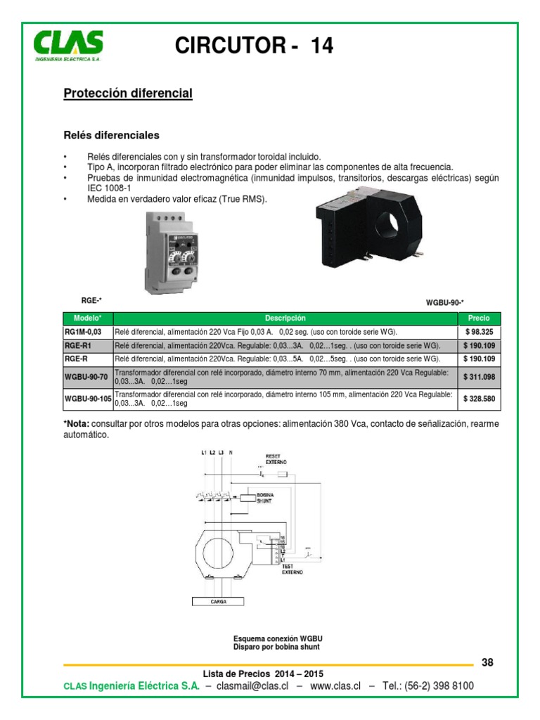 Circutor - 14: Protección Diferencial | PDF | Transformador | Relé