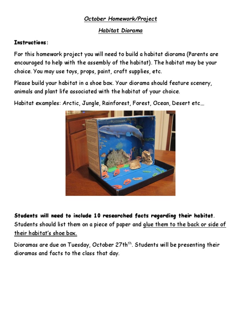Habitat Diorama Project Instructions | PDF | Language Arts & Discipline ...
