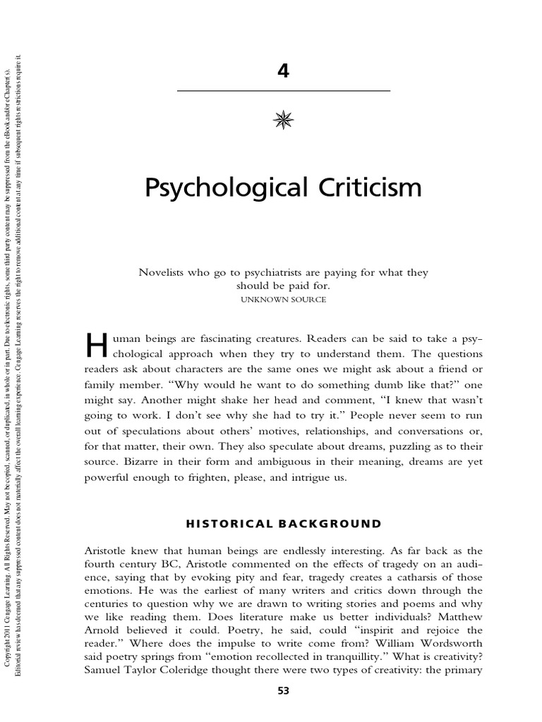 Psychological Criticism: Unknown Source | PDF | Sigmund Freud ...