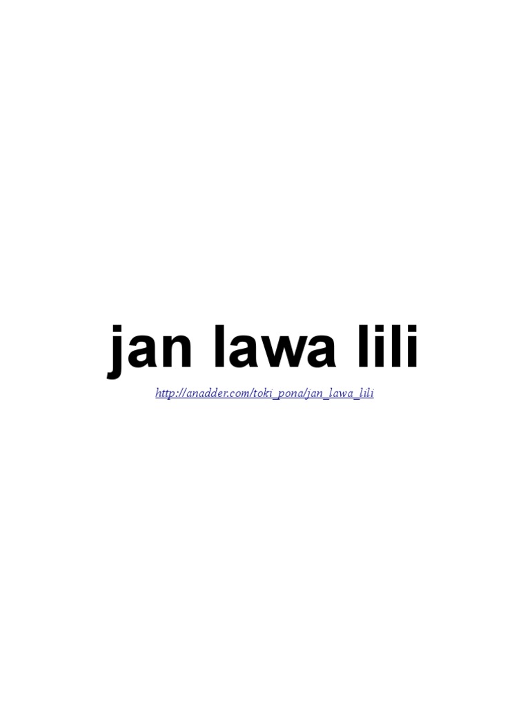 Jan Lawa Lili | PDF
