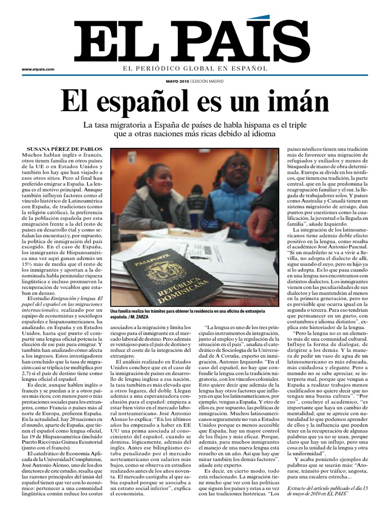 Actividades sobre inmigración en primaria | PDF | Inmigración | America ...