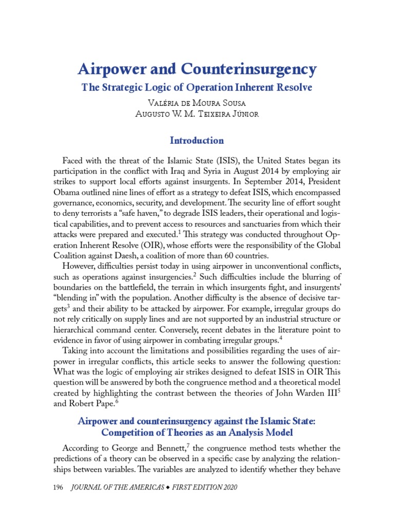Airpower vs. Insurgency: ISIS Strategy | PDF | Islamic State Of Iraq ...