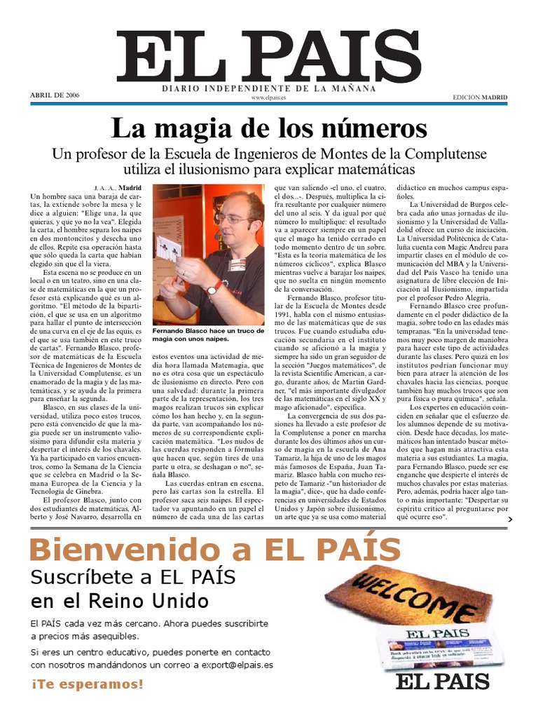 La Magia de Los Números | PDF | Magia (Ilusion) | Maestros