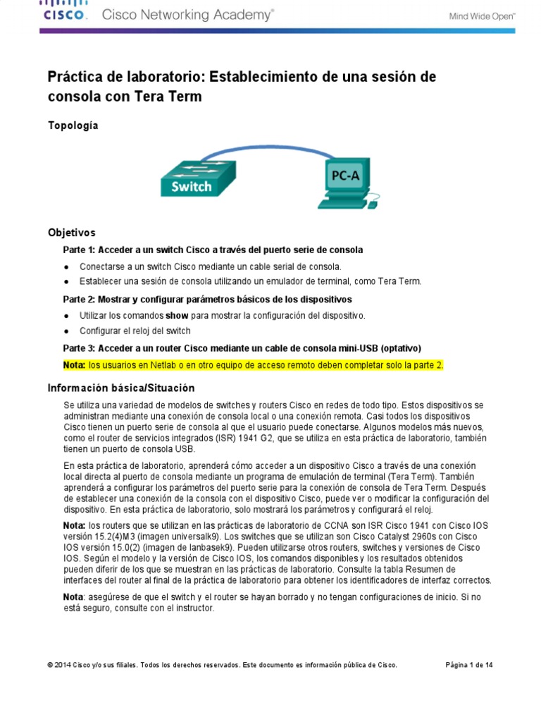 Establishing A Console Session With Tera Term | PDF | Interfaz de línea ...