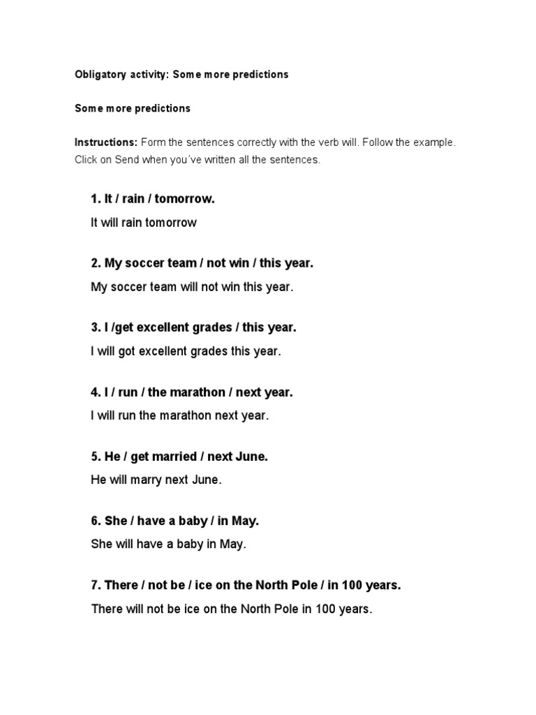 Obligatory Activity. Some More Predictions | PDF | Language Arts ...