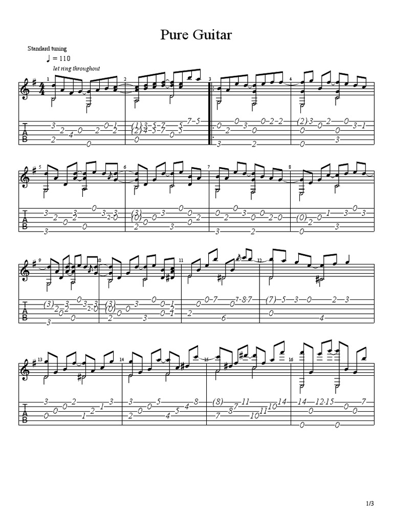 Pure Guitar: Let Ring Throughout | PDF | Musical Instruments | Pitch (Music)