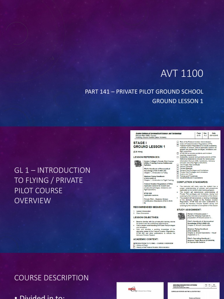 AVT 1100 - Lesson 1 PDF | PDF | United States Government Role In Civil ...