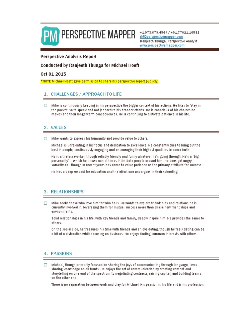 MWH Perspective Report v1.25 | PDF | Storytelling | Communication