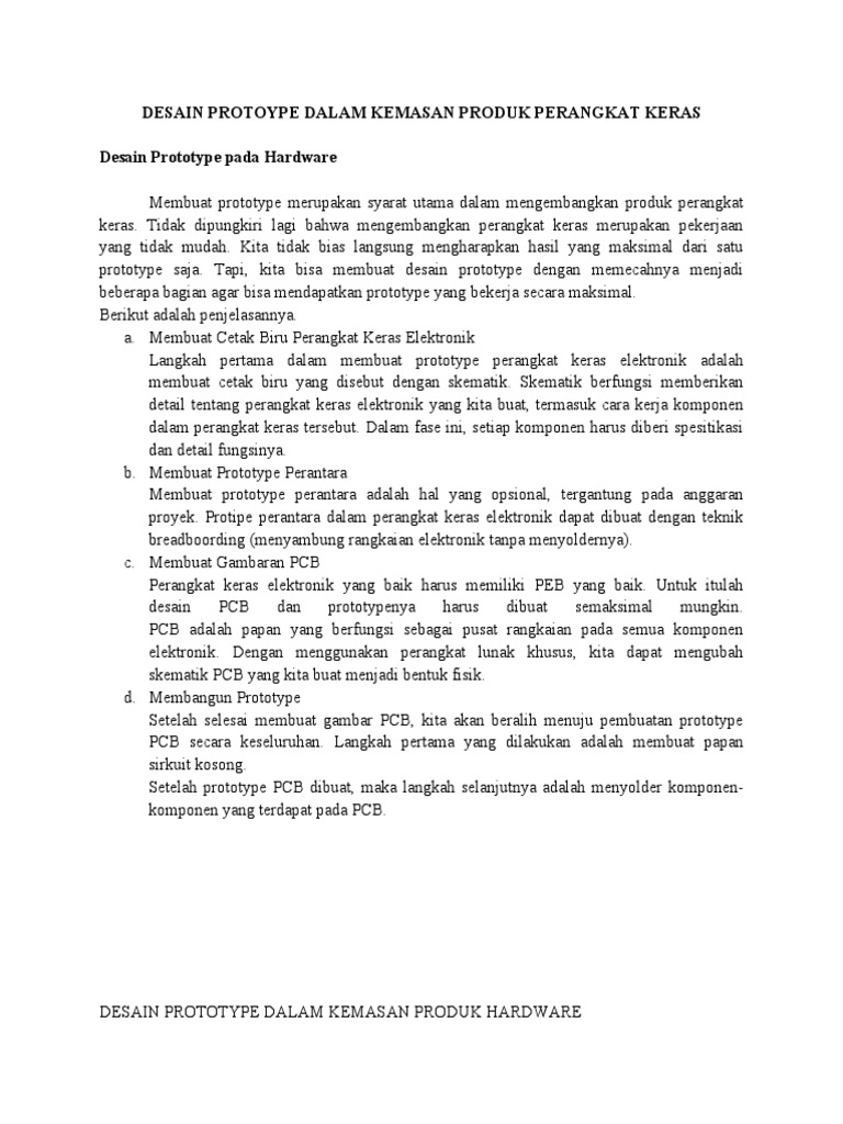 Desain Prototype Dalam Kemasan Produk Perangkat Keras | PDF