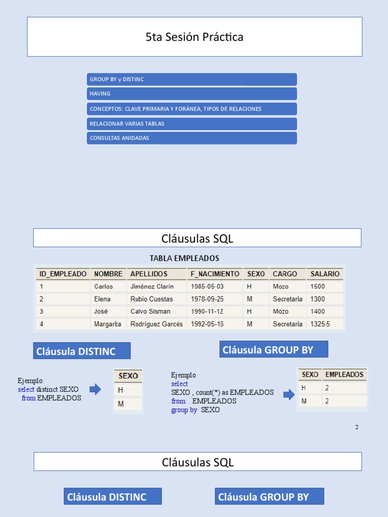 Sesión 5 - SQL Consulta A Varias Tablas | PDF | SQL | Ciencia y Tecnología