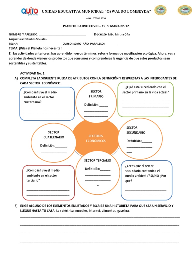 Actividades de Sostenibilidad en Sociales 10mo | PDF | Conceptos de ...