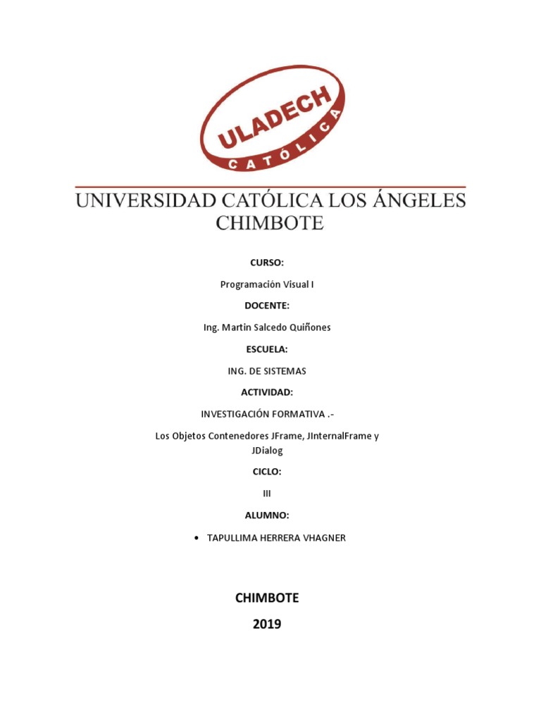 Contenedores en Java: JFrame y JDialog | PDF | Ventana (informática) | Java (lenguaje de ...