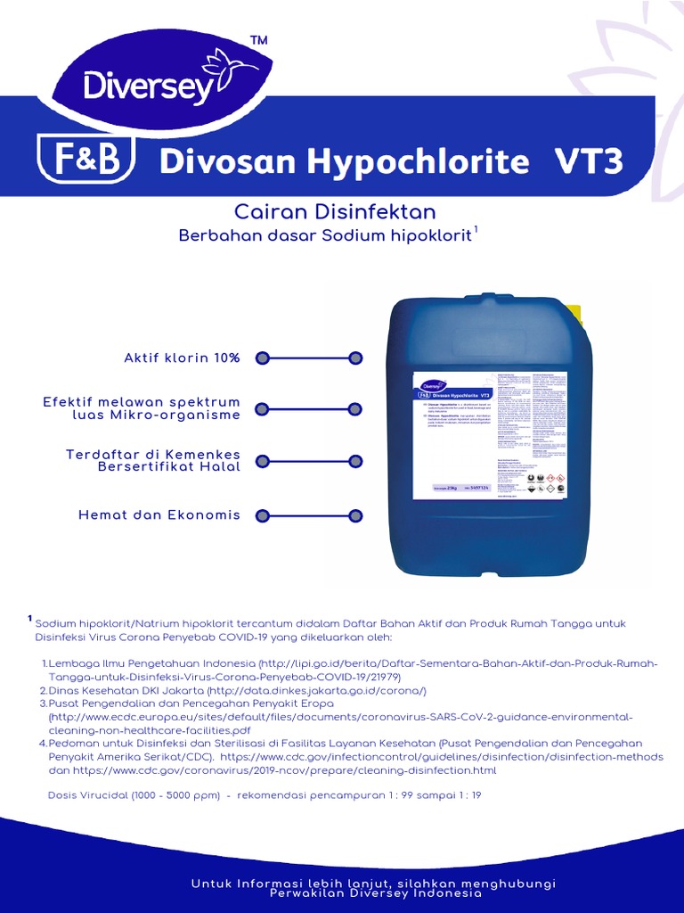 Diversey Divosan Hypochlorite Disinfectant | PDF