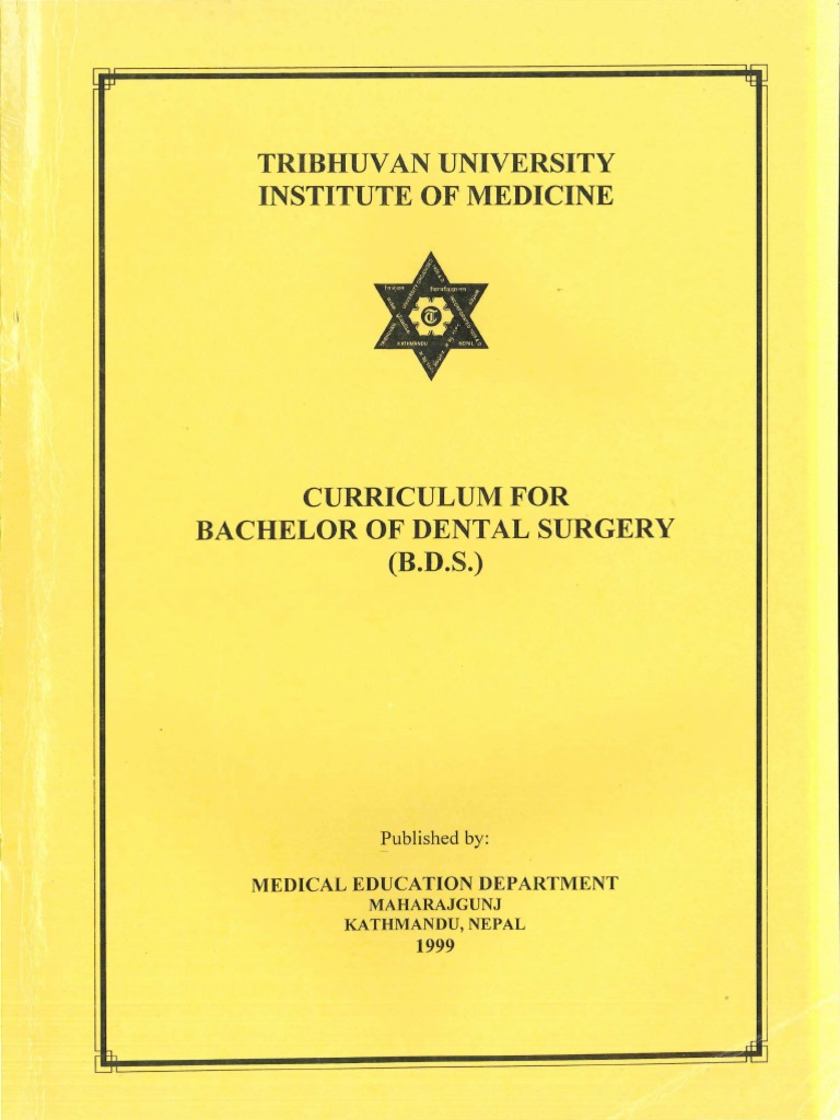 Tu Syllabus ... BDS PDF | PDF | Dental Degree | Neurotransmitter