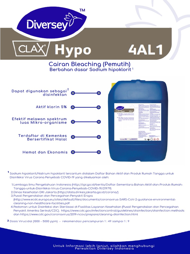 Clax Hypo Disinfectant PDF | PDF