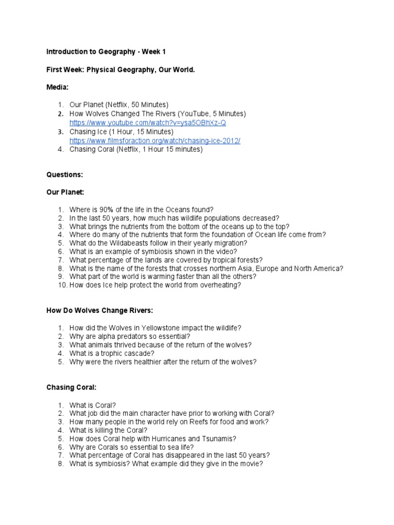 Introduction to Geography: Weeks 1-2 | PDF | Urban Geography | Geography
