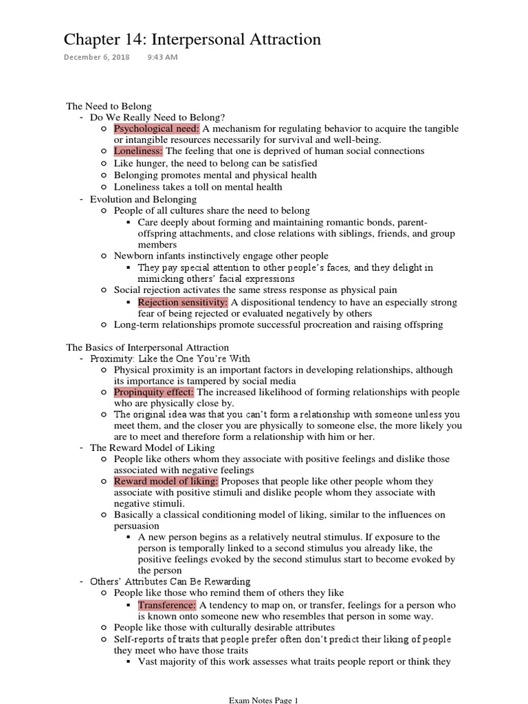 Chapter 14 Interpersonal Attraction PDF | PDF | Physical Attractiveness | Interpersonal ...