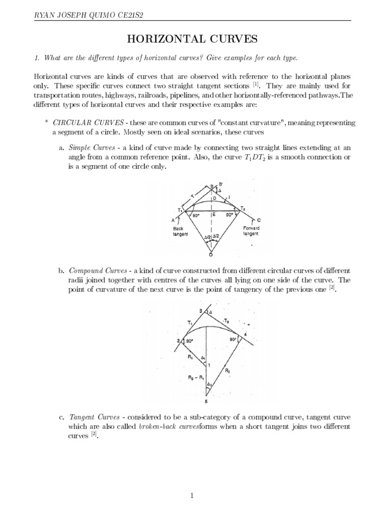 Horizontal Curves | PDF | Tangent | Curvature