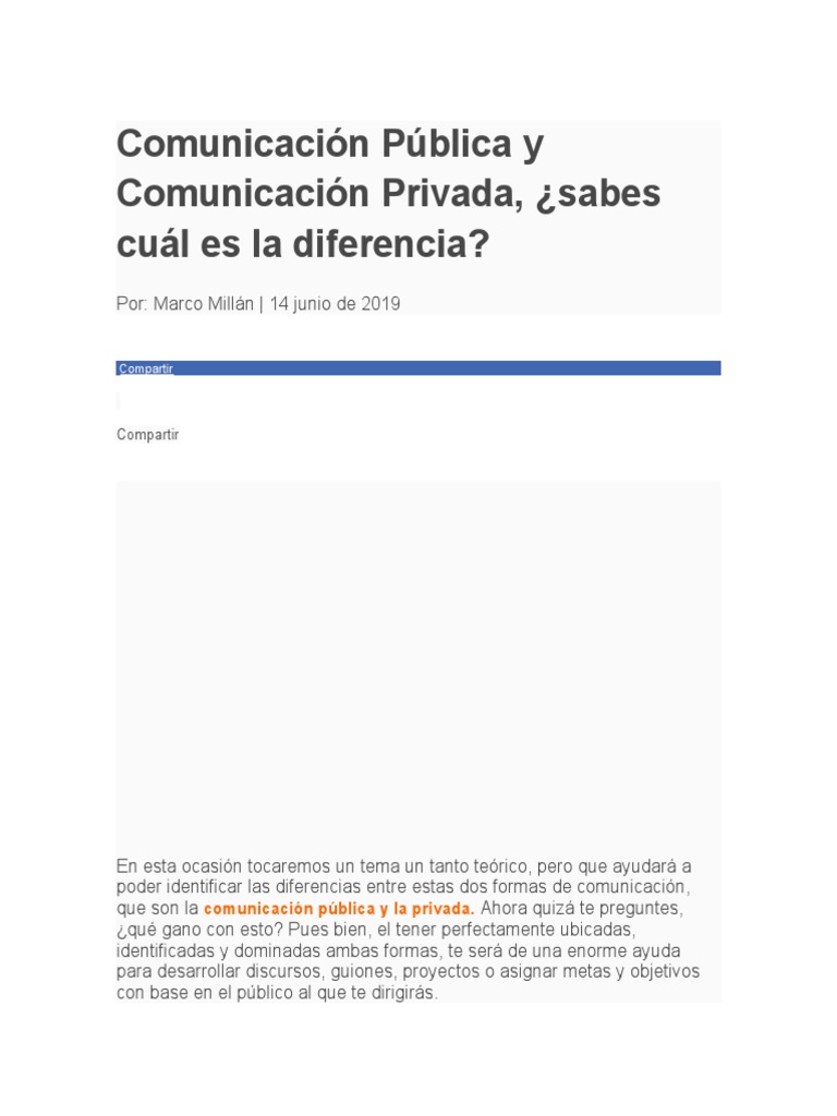 Comunicacion Publica Privada | PDF | Medios de comunicación) | Semiótica