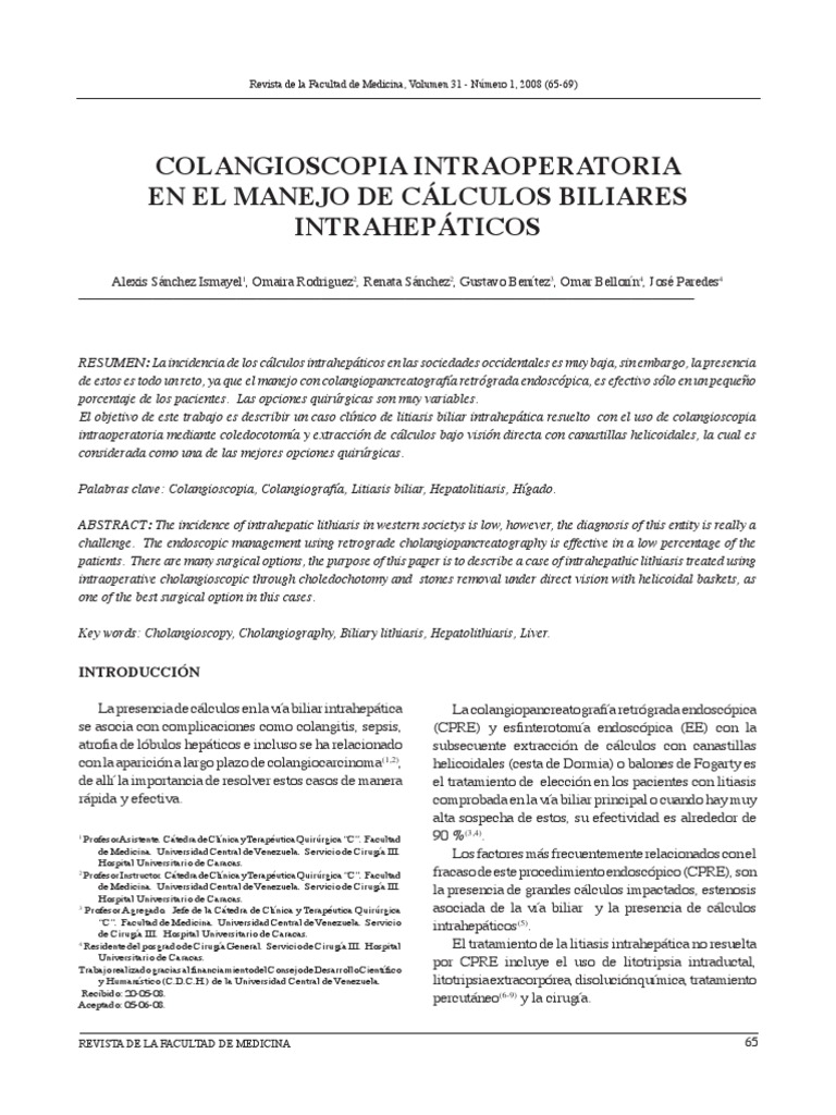 Colangioscopia Intraoperatoria en El Man | PDF | Sistema exocrino ...