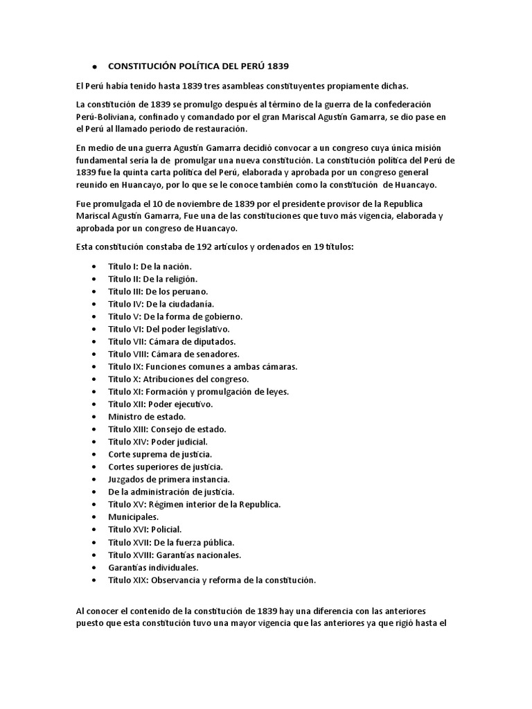 Constitución del Perú: 1839 y 1856 | PDF | Perú | Abolicionismo