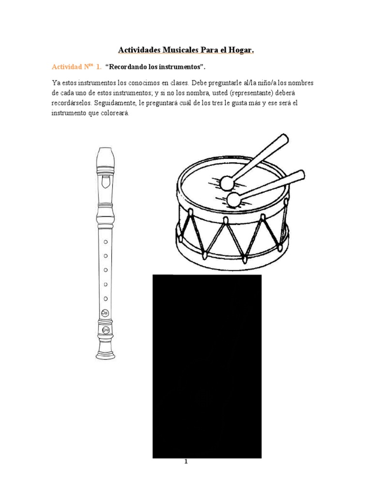 Actividades Musicales para El Hogar. | PDF