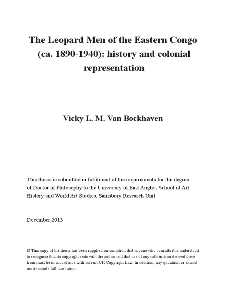 Leopard Men of The Eastern Congo (Ca. 1890-1940) | PDF