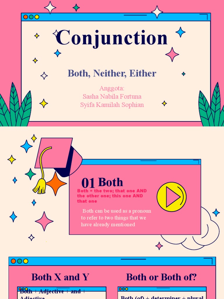Understanding Conjunctions: Both, Neither, Either | PDF | Grammatical ...