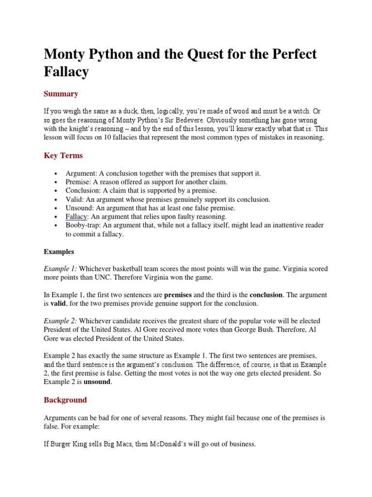Analyzing Logical Fallacies and Faulty Reasoning Through Examination of ...