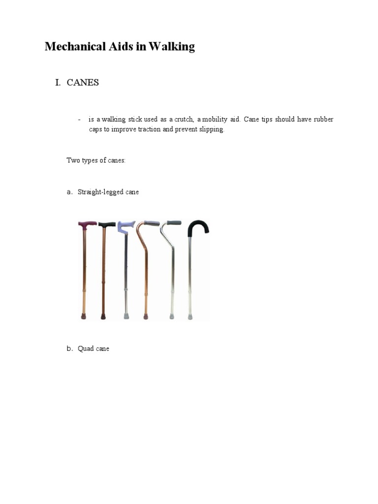 Mechanical Aids in Walking: I. Canes | PDF