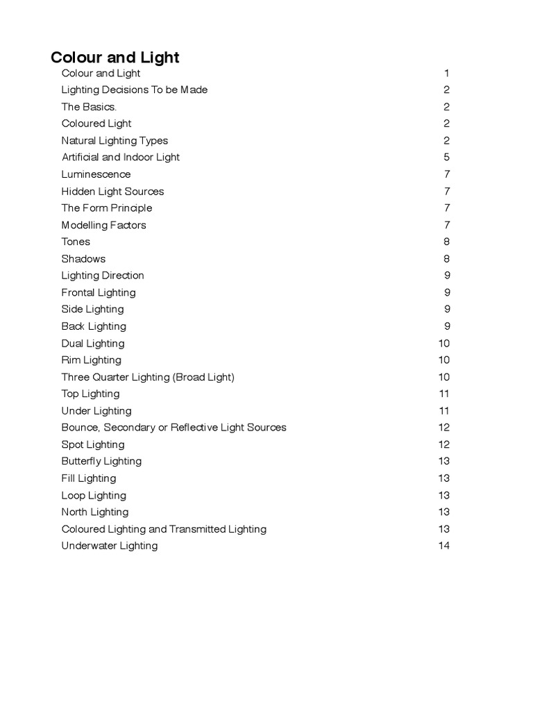 Color and Light | PDF | Shadow | Sky