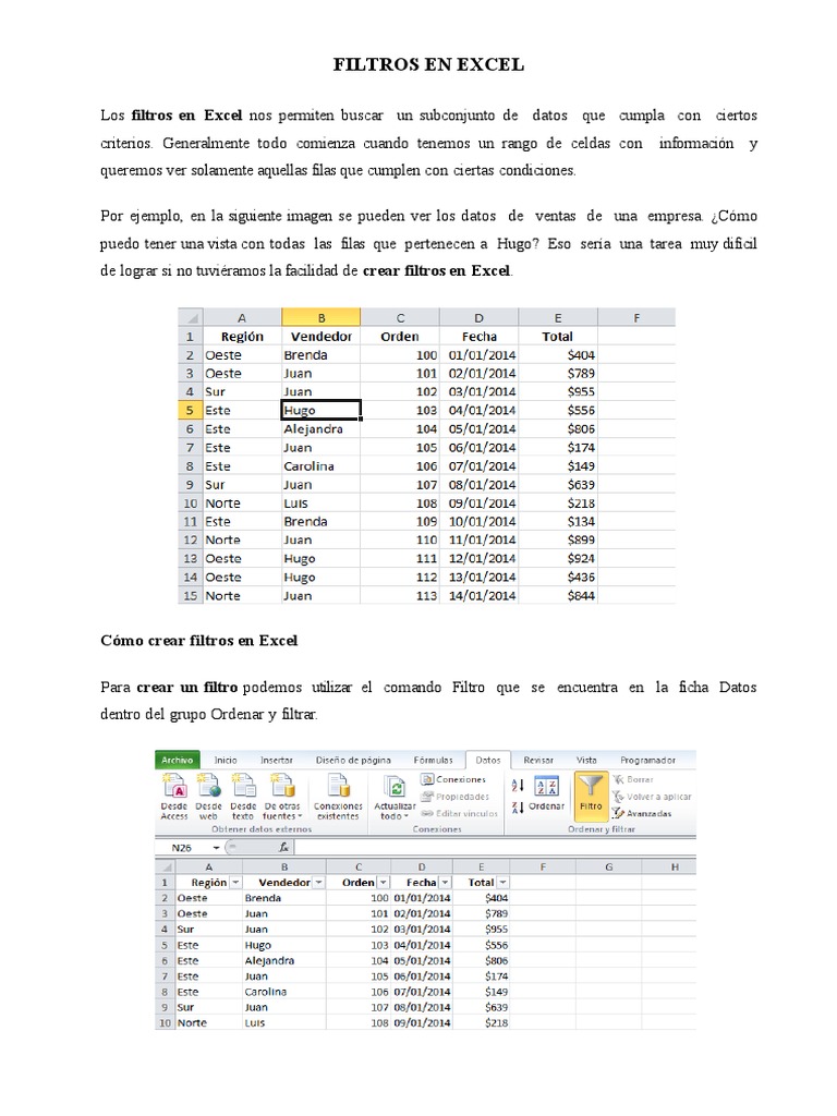 Filtros en Excel | PDF | Microsoft Excel | Información