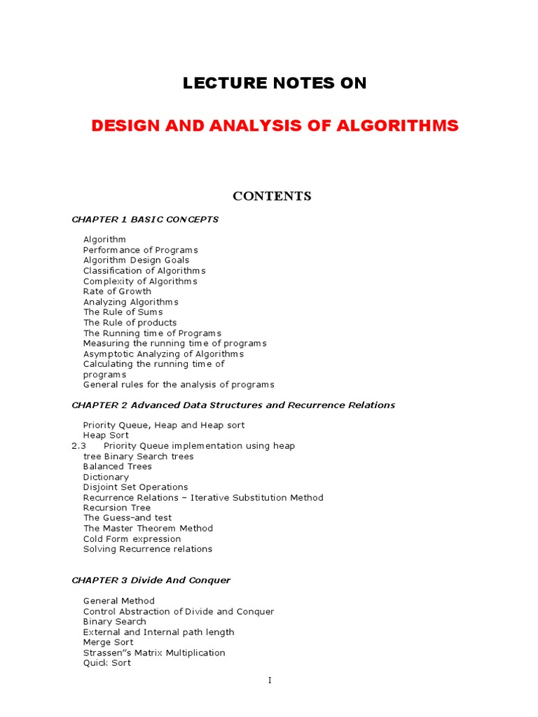 DAA NoTESALLUNITSBYNEELIMA | PDF | Time Complexity | Computational ...